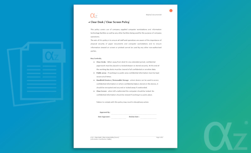 Clear Desk Screen Policy