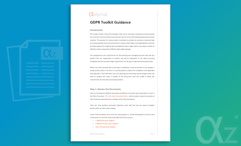 GDPR Toolkit for Data Protection Act Compliance