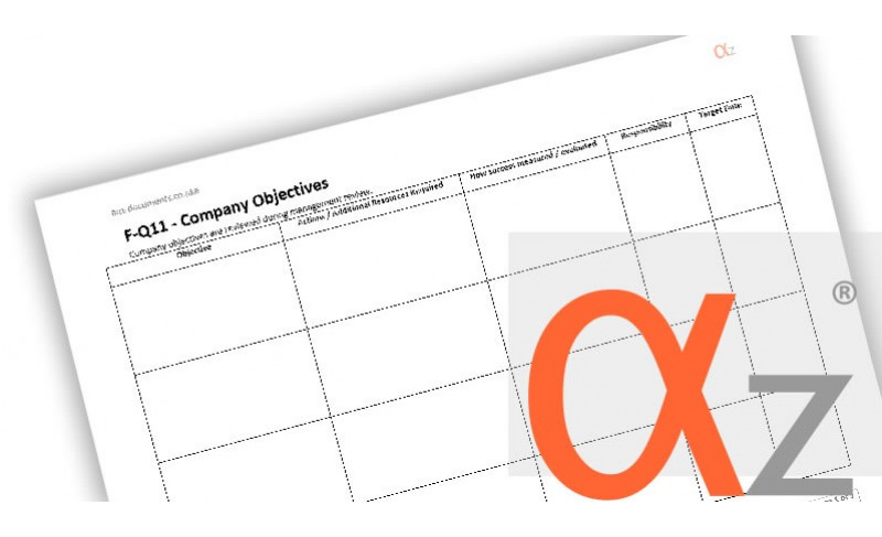 Company Objectives Form
